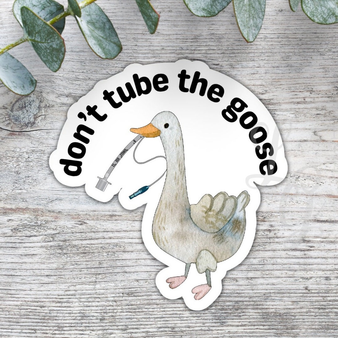 Don’t Tube the Goose Sticker Anesthesia Sticker Goals Anesthesia ...