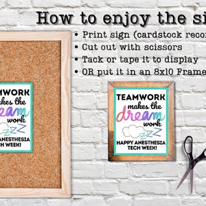 Anesthesia Tech Week Printable Sign Instant Digital Download Team ...