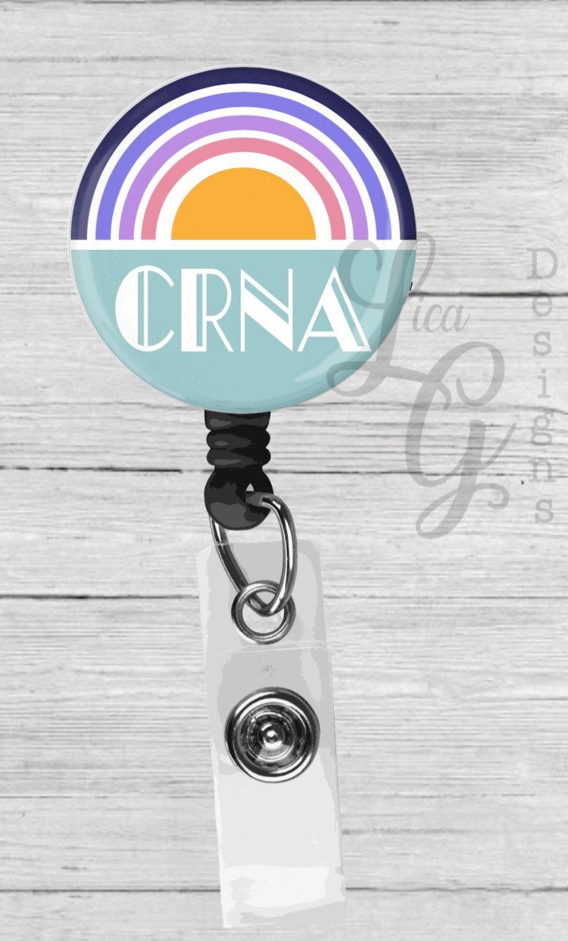 Anesthesia Rainbow Badge Reel/retro Rainbow Badge/crna - Etsy