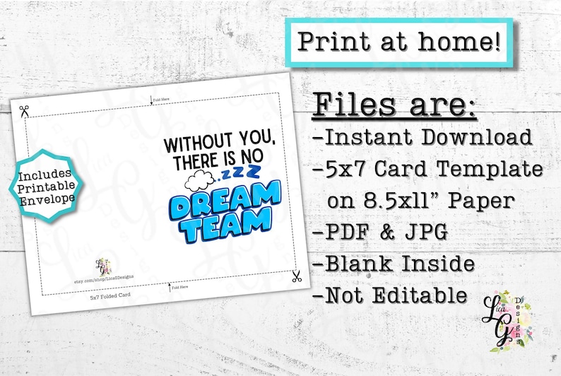 Anesthesia Dream Team Thank You Card (digital Download) - Etsy