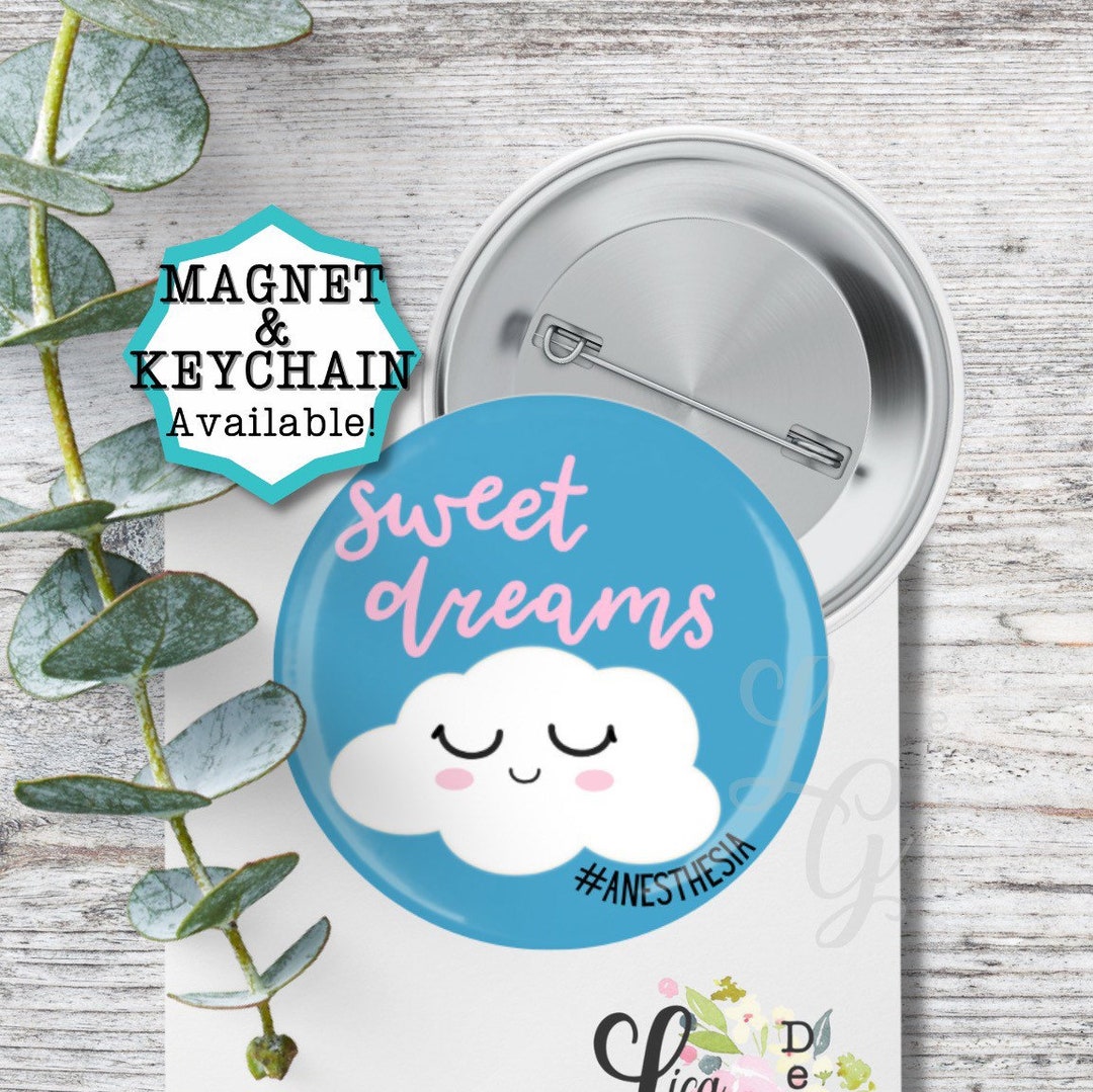 Anesthesia Pin Anesthesia Magnet Sweet Dreams Cloud Anesthesia Button ...