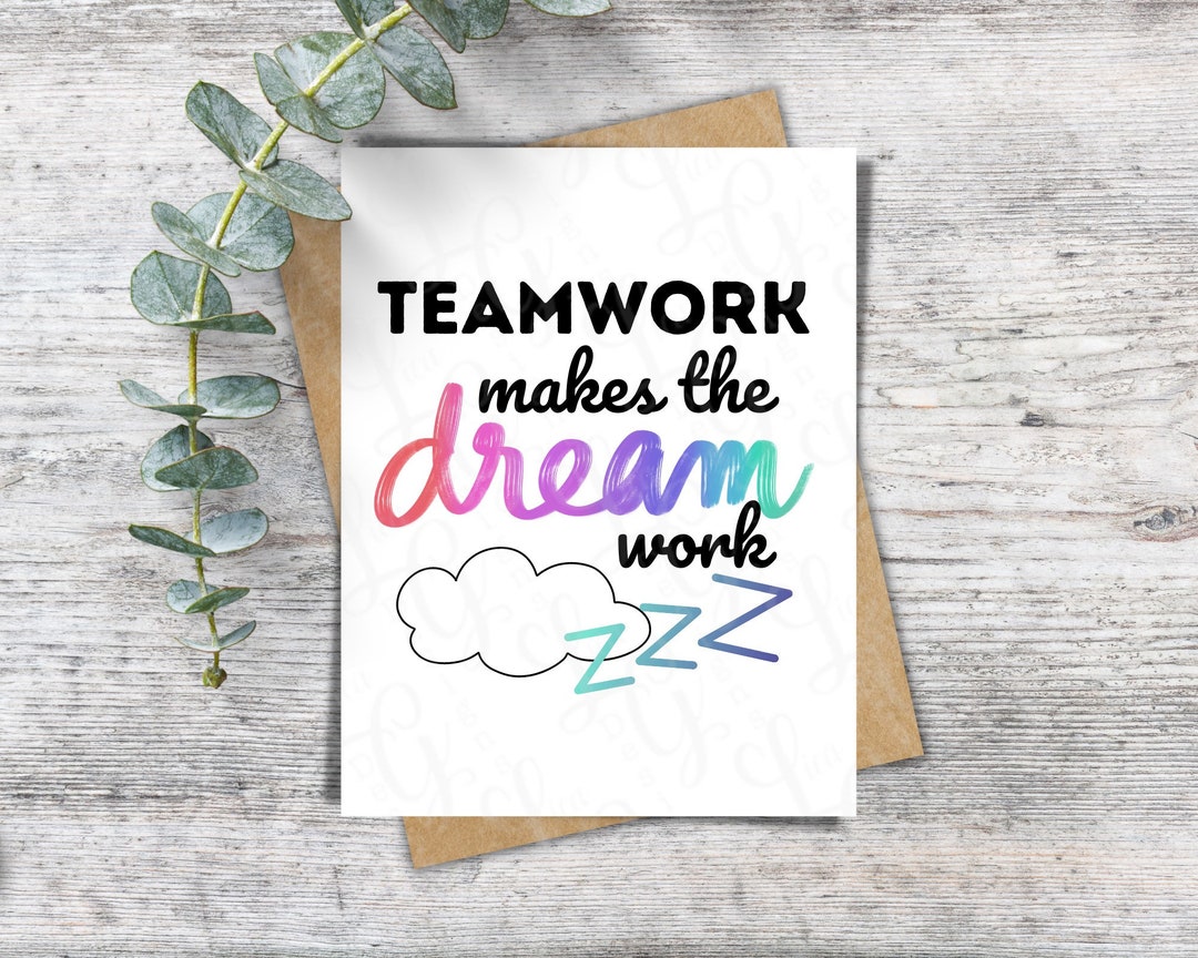 Teamwork Makes the Dream Work Card Funny Anesthesia Card CRNA Card ...