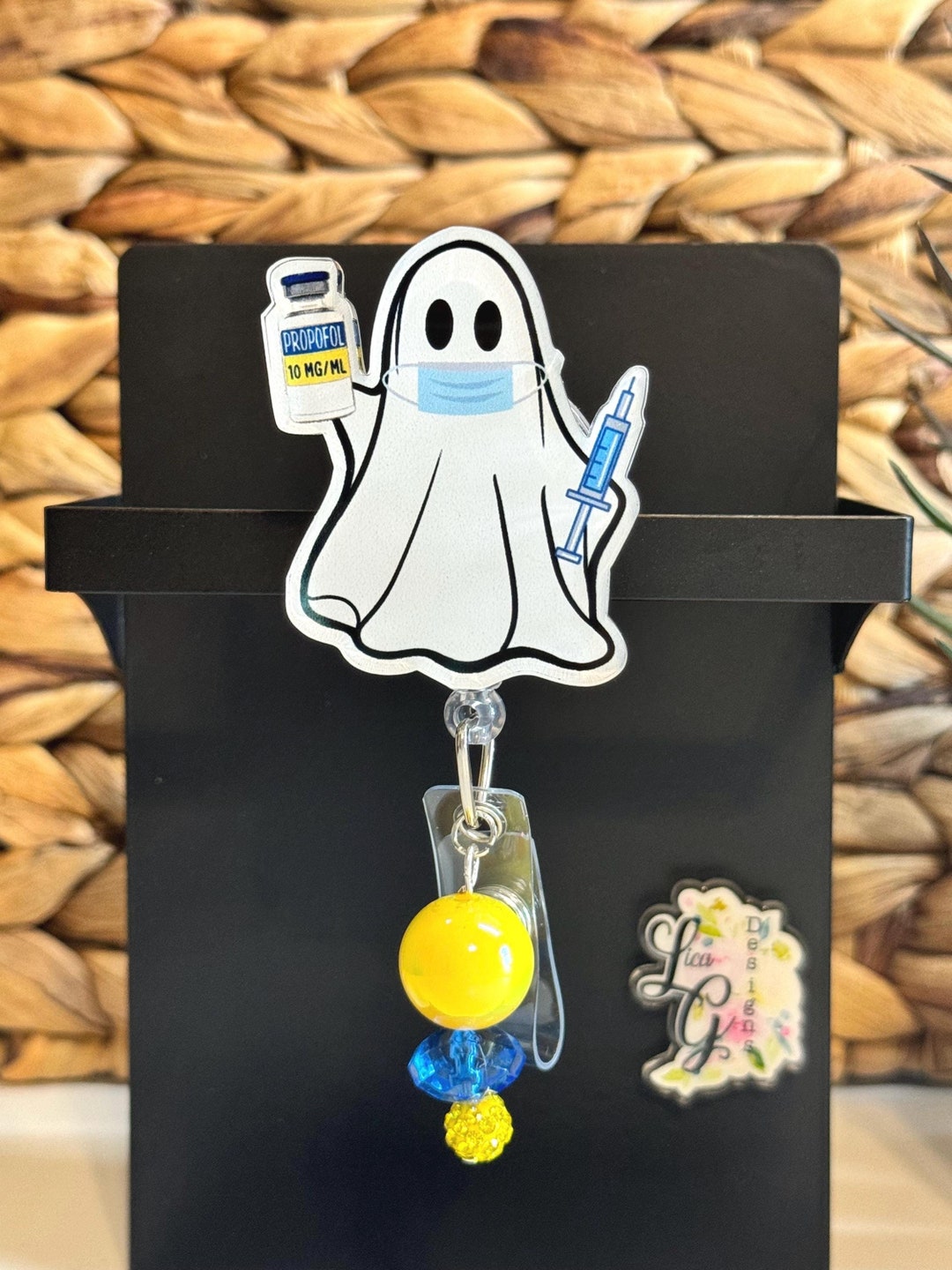 Nurse Ghost Badge Reel Propofol Ghost Badge Reel Halloween Bead Badge ...