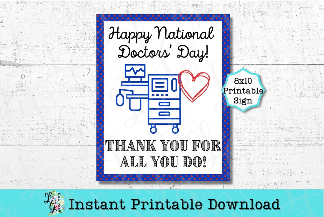 Doctors Day Printable Sign Instant Digital Download Teamwork ...