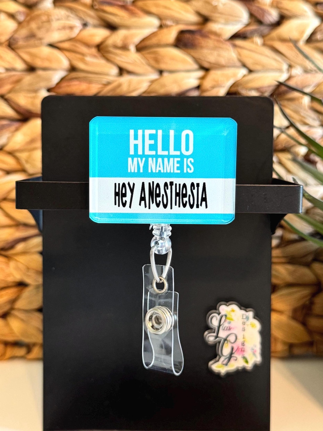 Hello My Name is Hey Anesthesia Interchangeable Badge Reel CRNA Badge ...