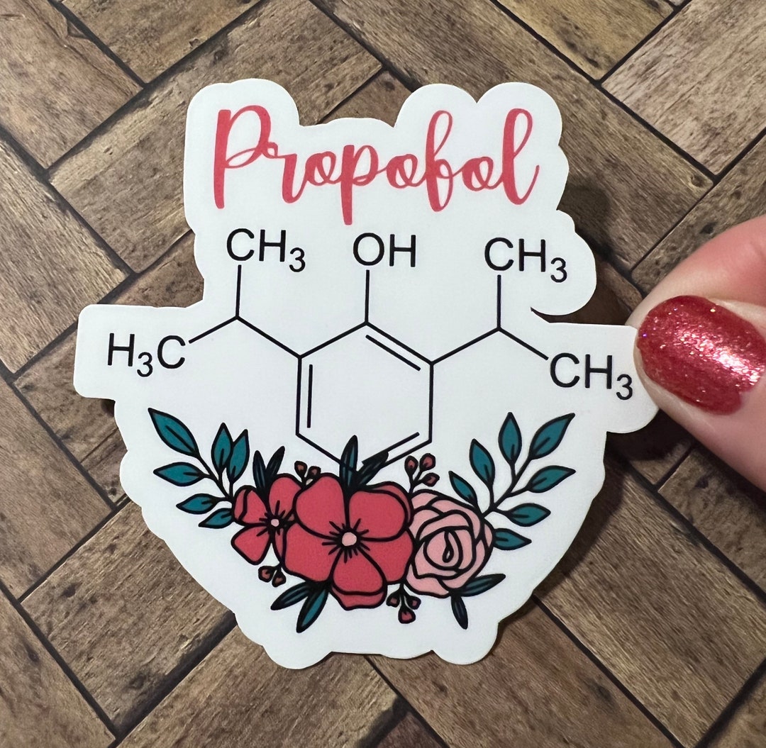 Propofol Floral Chemical Structure Sticker/anesthesia - Etsy