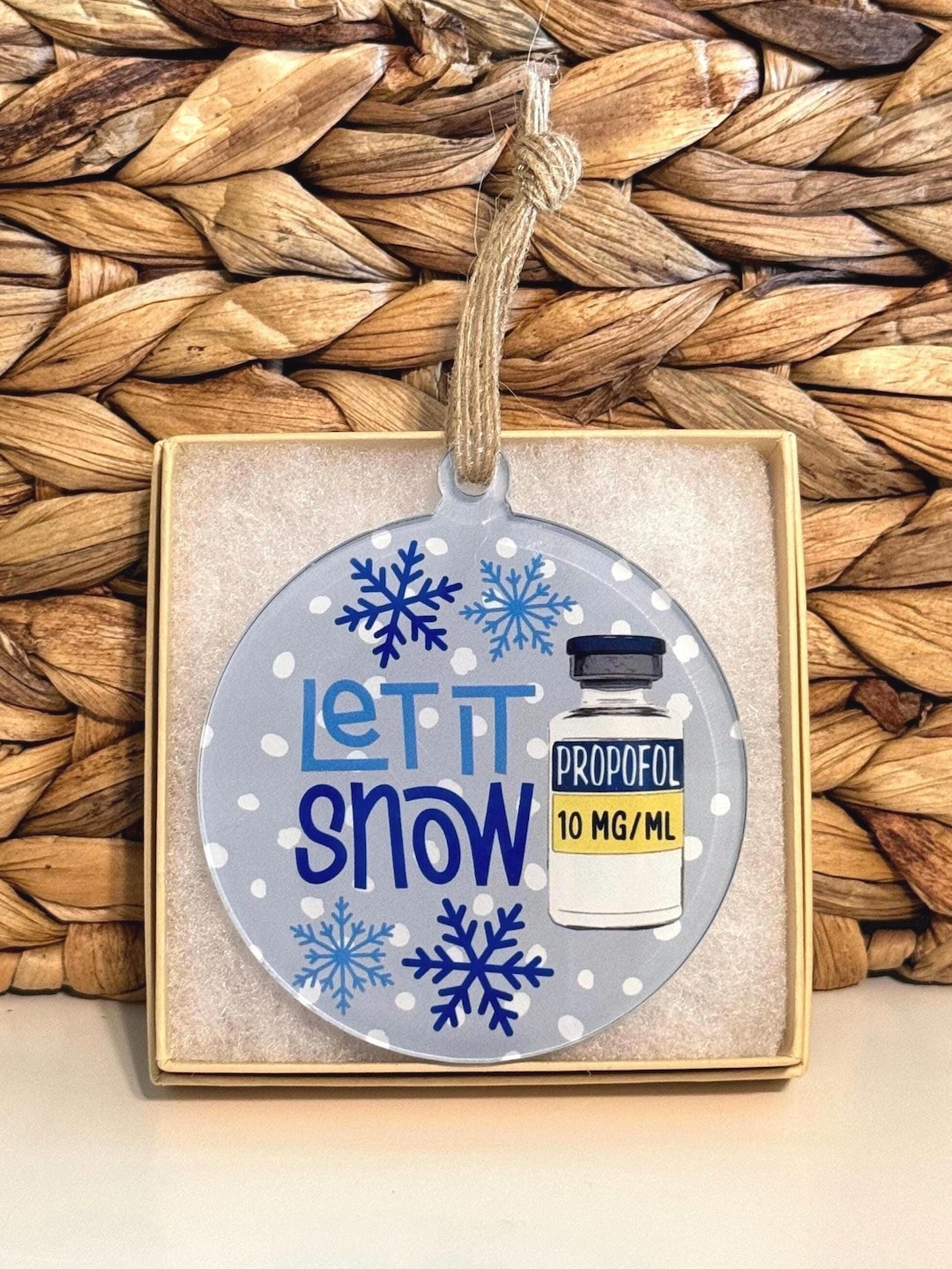 Anesthesia Ornament Let It Snow Propofol Ornament Anesthesia Christmas ...