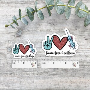 Peace Love Anesthesia Floral Sticker/anesthesia Sticker/crna Sticker ...