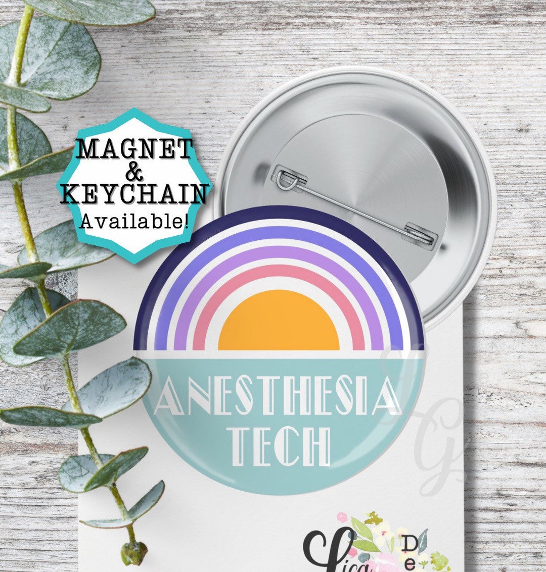 Anesthesia Tech Pin Anesthesia Tech Magnet Retro Rainbow Anesthesia ...