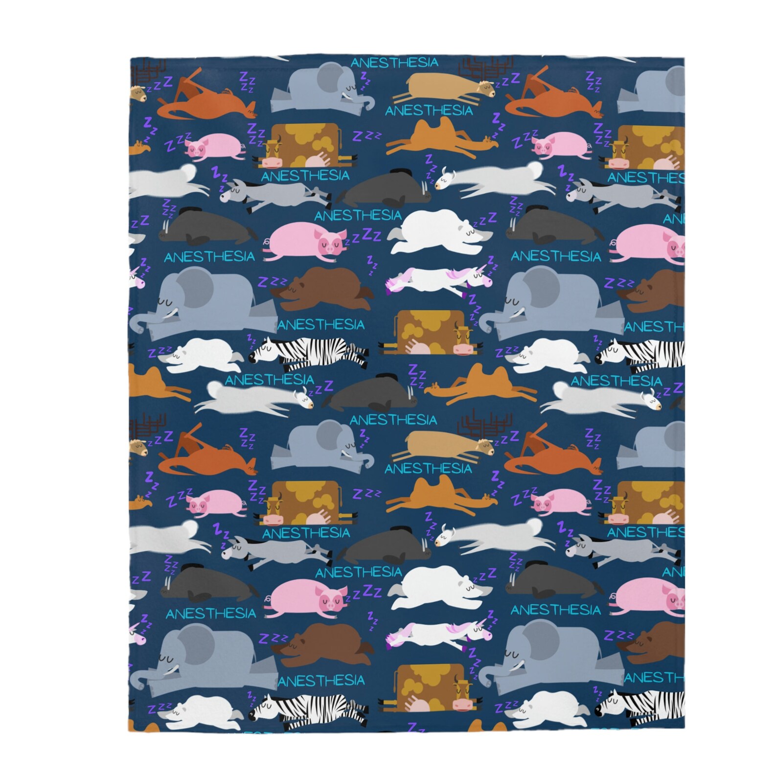 Anesthesia Blanket Cute Sleepy Animals Anesthesia Throw - Etsy