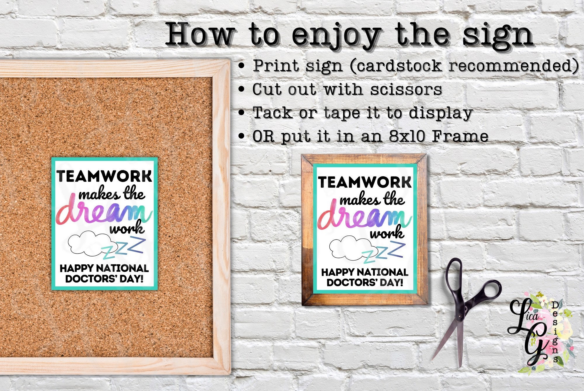 Doctors Day Printable Sign Instant Digital Download Teamwork - Etsy Canada