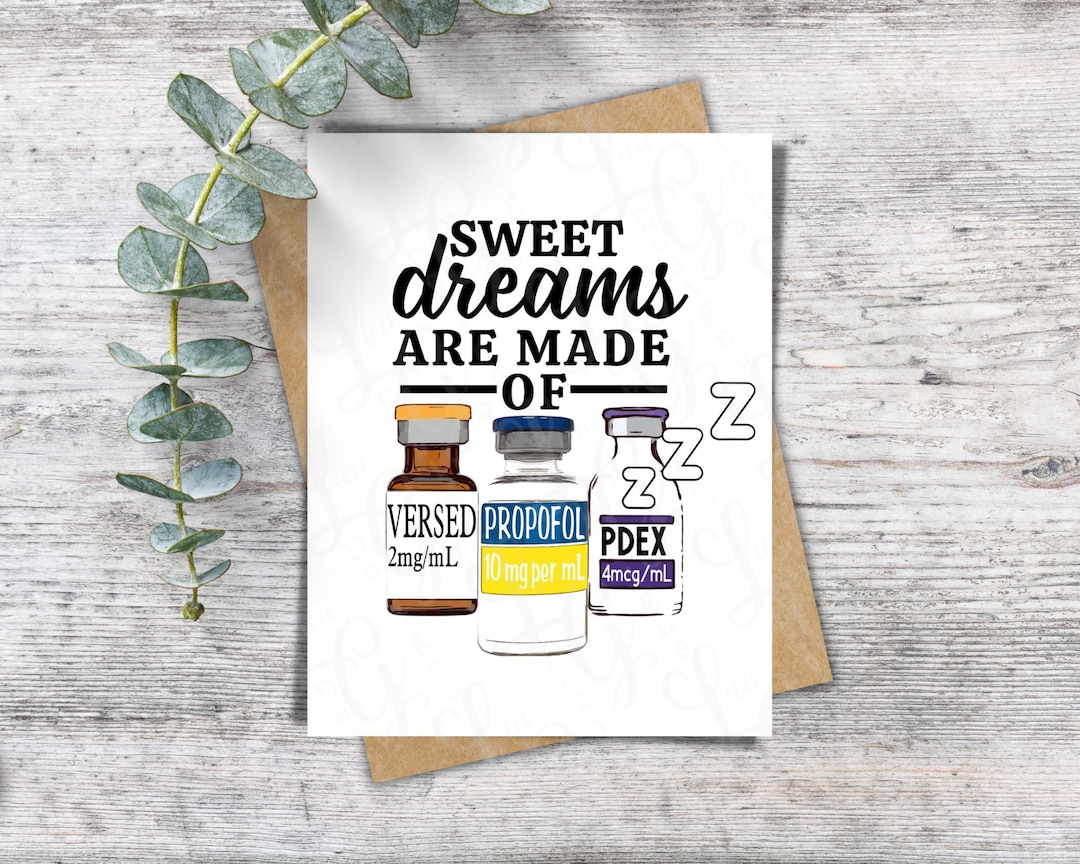 Sweet Dreams Card Anesthesia Card Funny Anesthesia Card CRNA Card ...