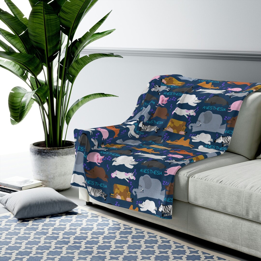 Anesthesia Blanket Cute Sleepy Animals Anesthesia Throw - Etsy