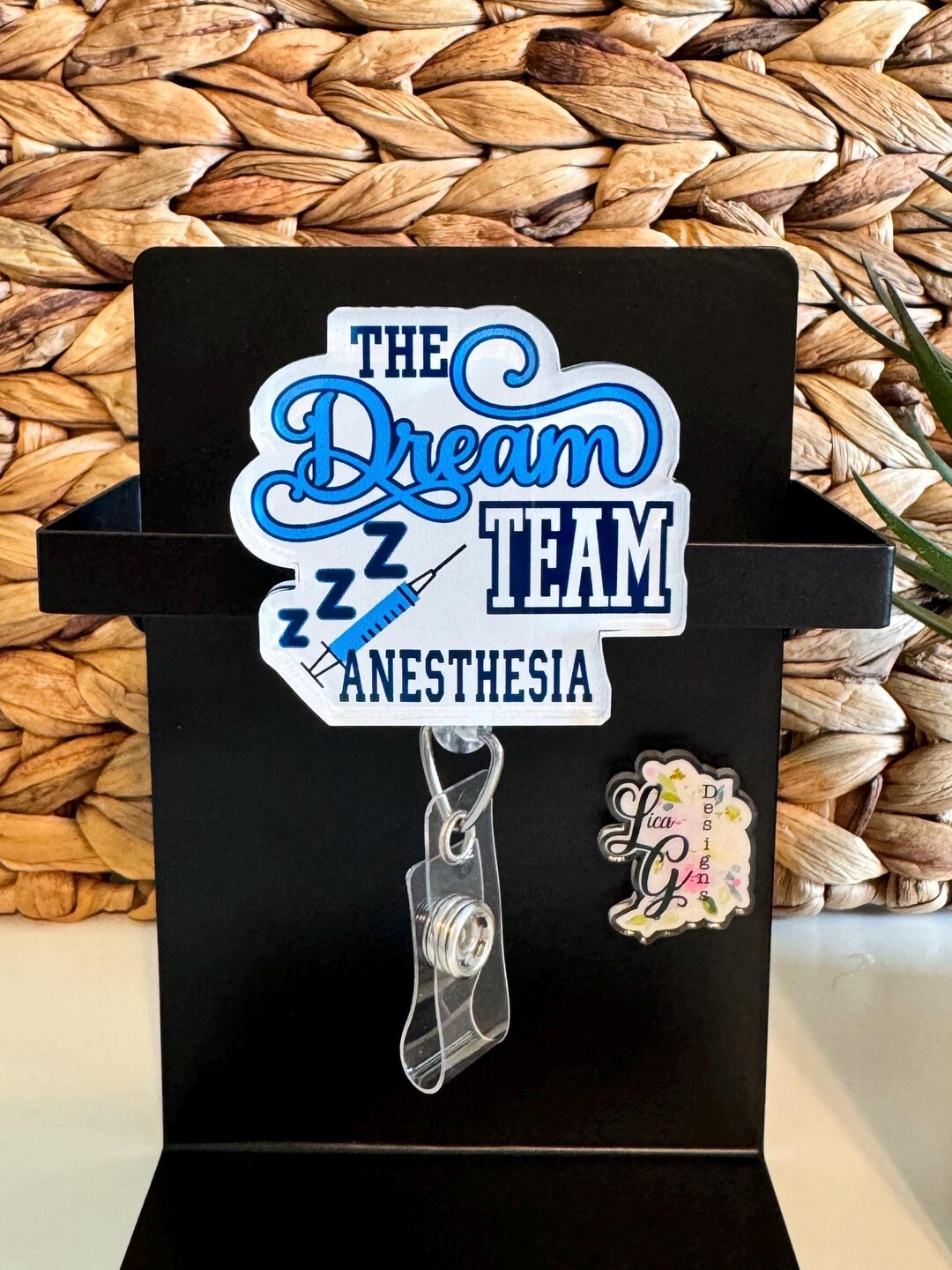 Dream Team Anesthesia Badge Reel: CRNA Gift, Interchangeable Acrylic ...