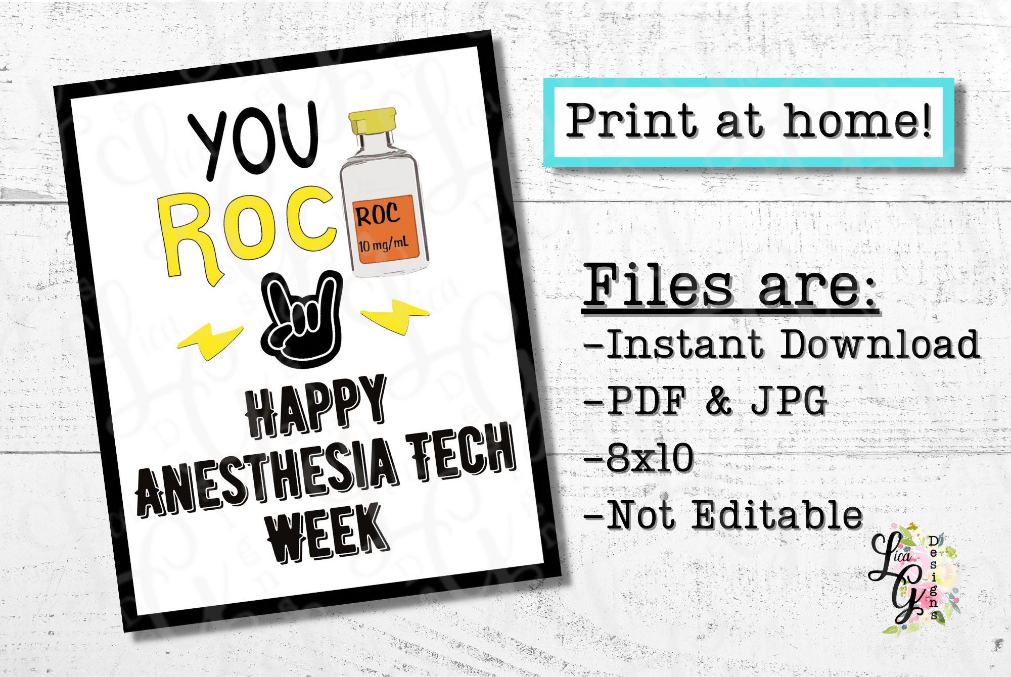Anesthesia Tech Week Printable Sign Instant Digital Download You Roc ...