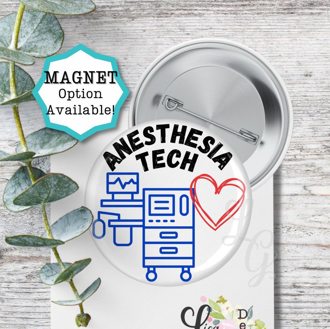 Anesthesia Tech Pin Anesthesia Tech Magnet Heart Anesthesia - Etsy