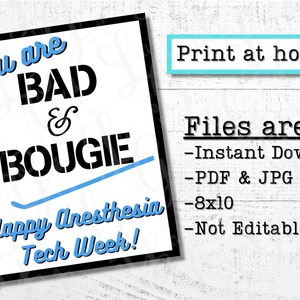 Anesthesia Tech Week Printable Sign Instant Digital Download Bad ...
