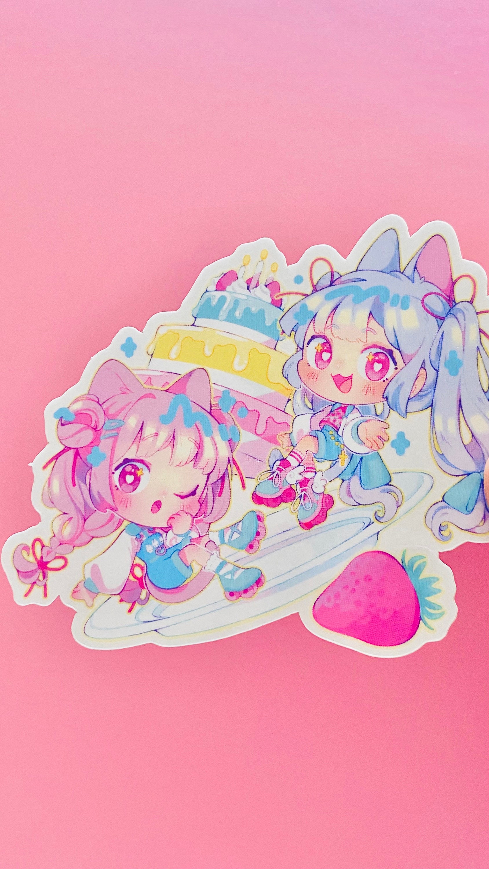 Kawaii Chibi Birthday Cake Die-cut Vinyl Stickers - Etsy