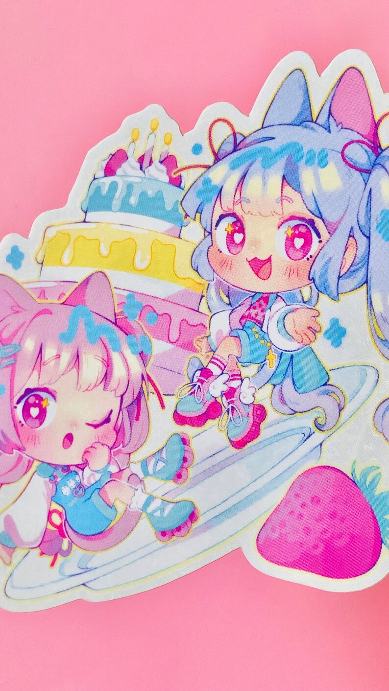 Kawaii Chibi Birthday Cake Die-cut Vinyl Stickers - Etsy
