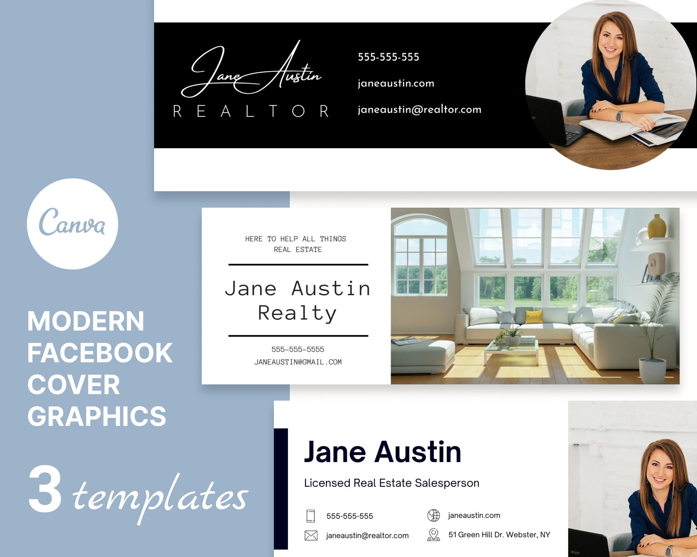 Modern Real Estate Facebook Covers Vol.2 Realtor Real - Etsy España
