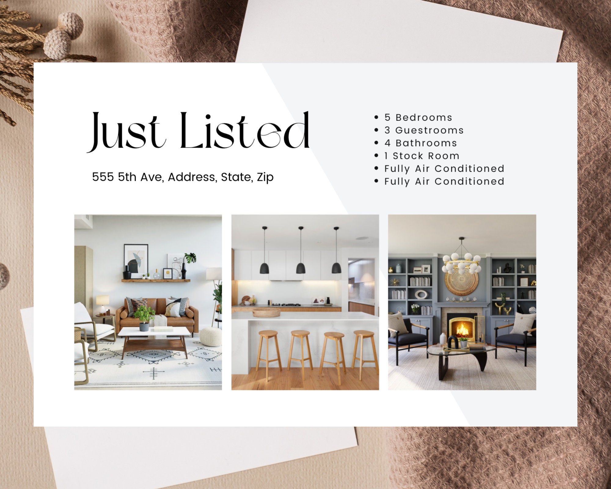 Real Estate Just Listed Postcards & Facebook Posts, Instant Download ...