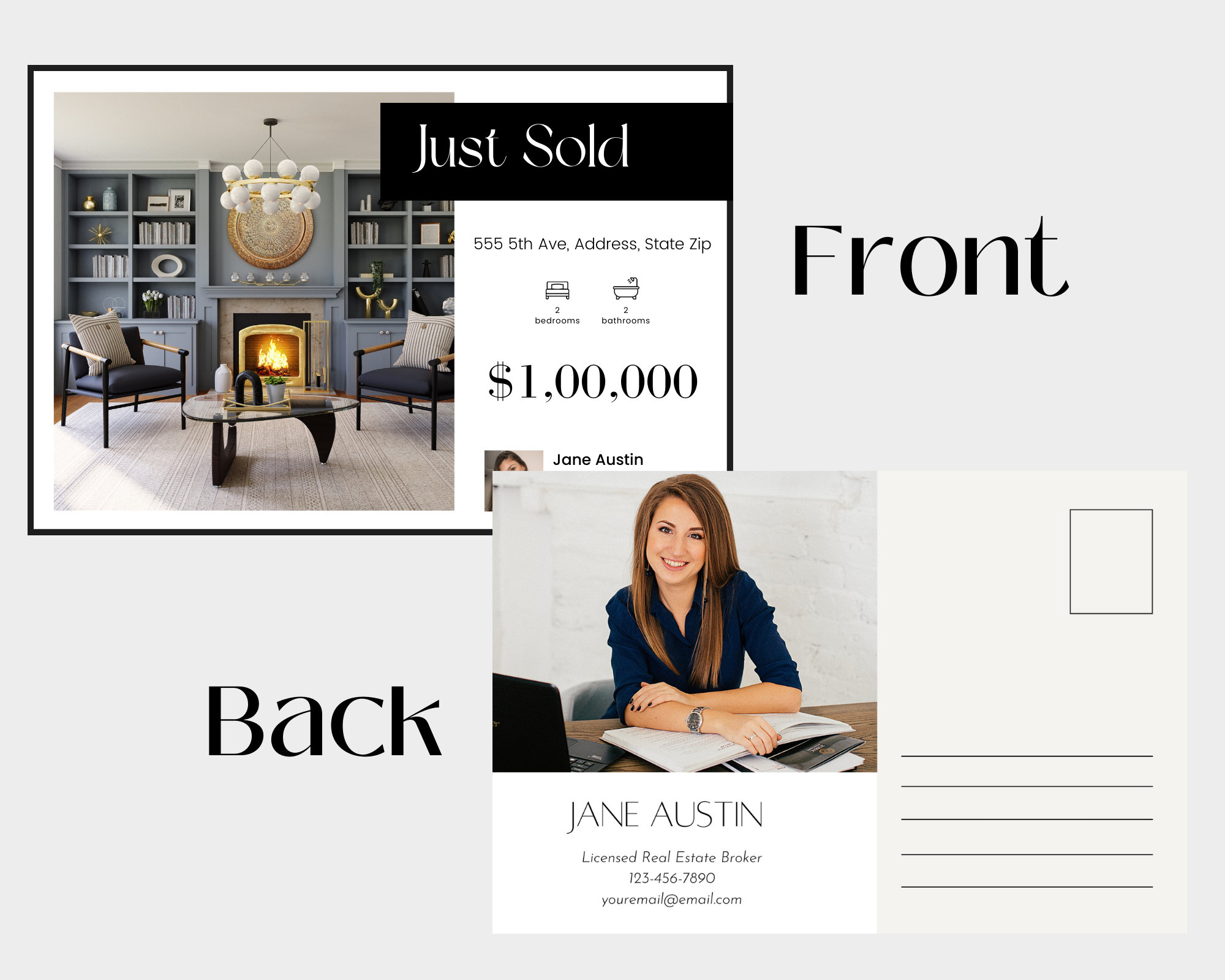 Just Sold Postcard | Real Estate Farming Postcard | Realtor Marketing ...