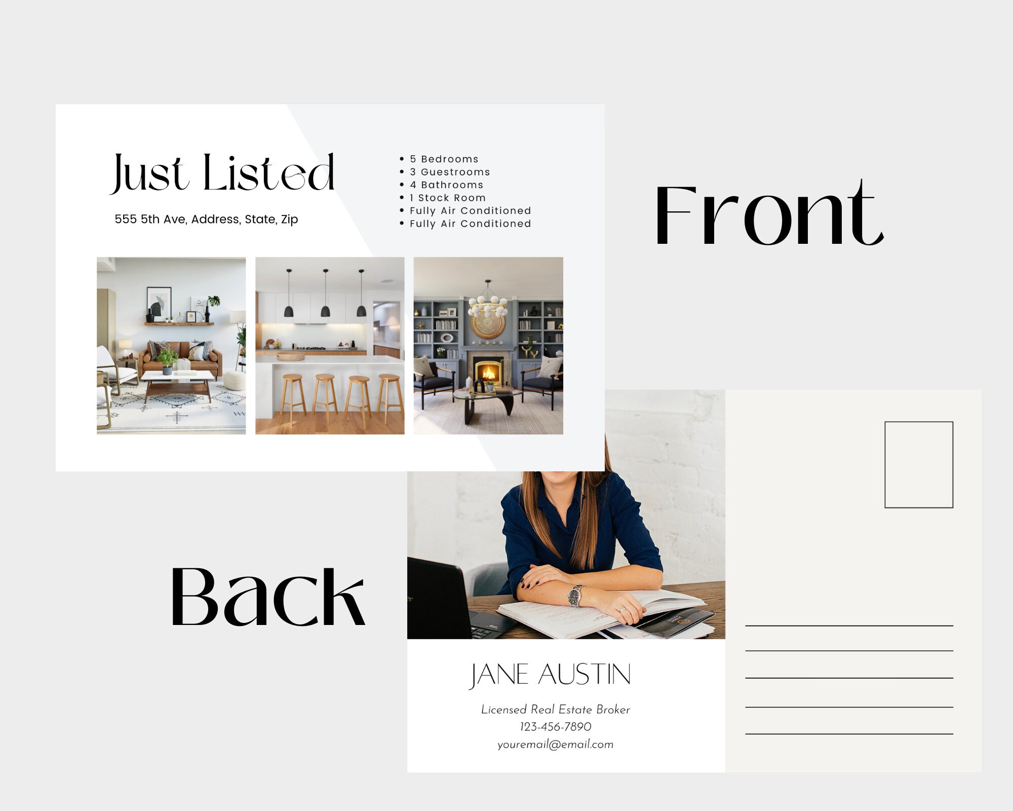 Real Estate Just Listed Postcards & Facebook Posts, Instant Download ...