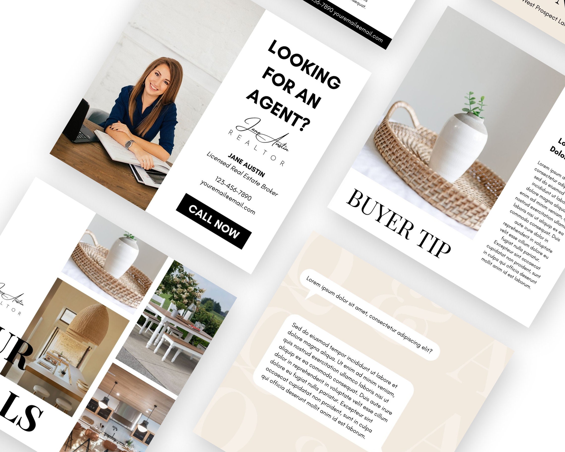 Black and White Real Estate Social Media Templates | Real Estate ...