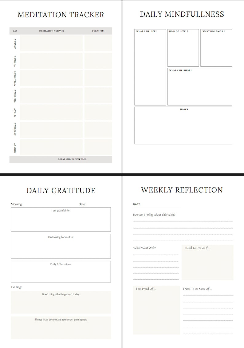 Comprehensive Yoga Journal Template - Pose Tracker, Meditation Log ...