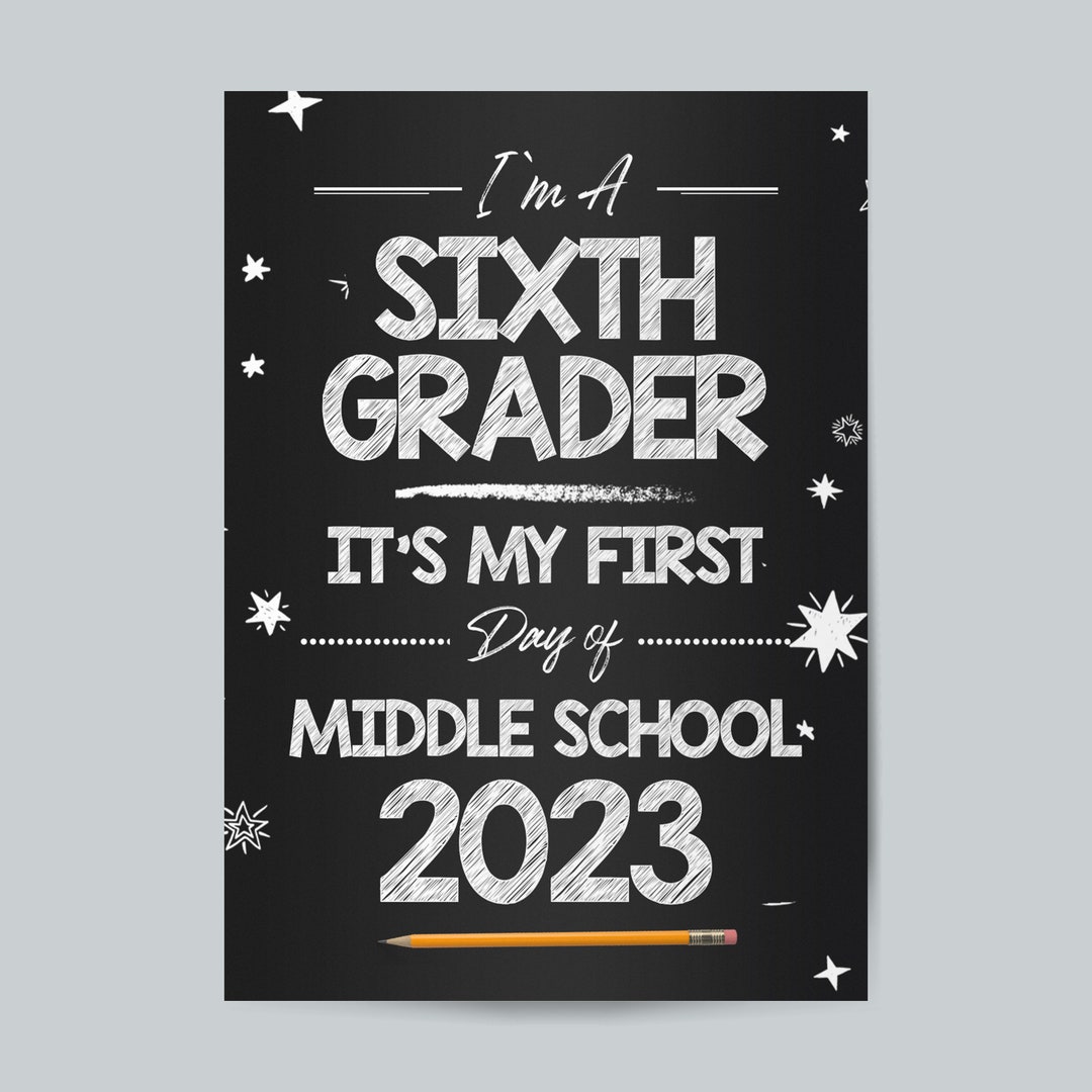 First Day of Sixth Grade Sign First Day of Sixth Grade Sign - Etsy