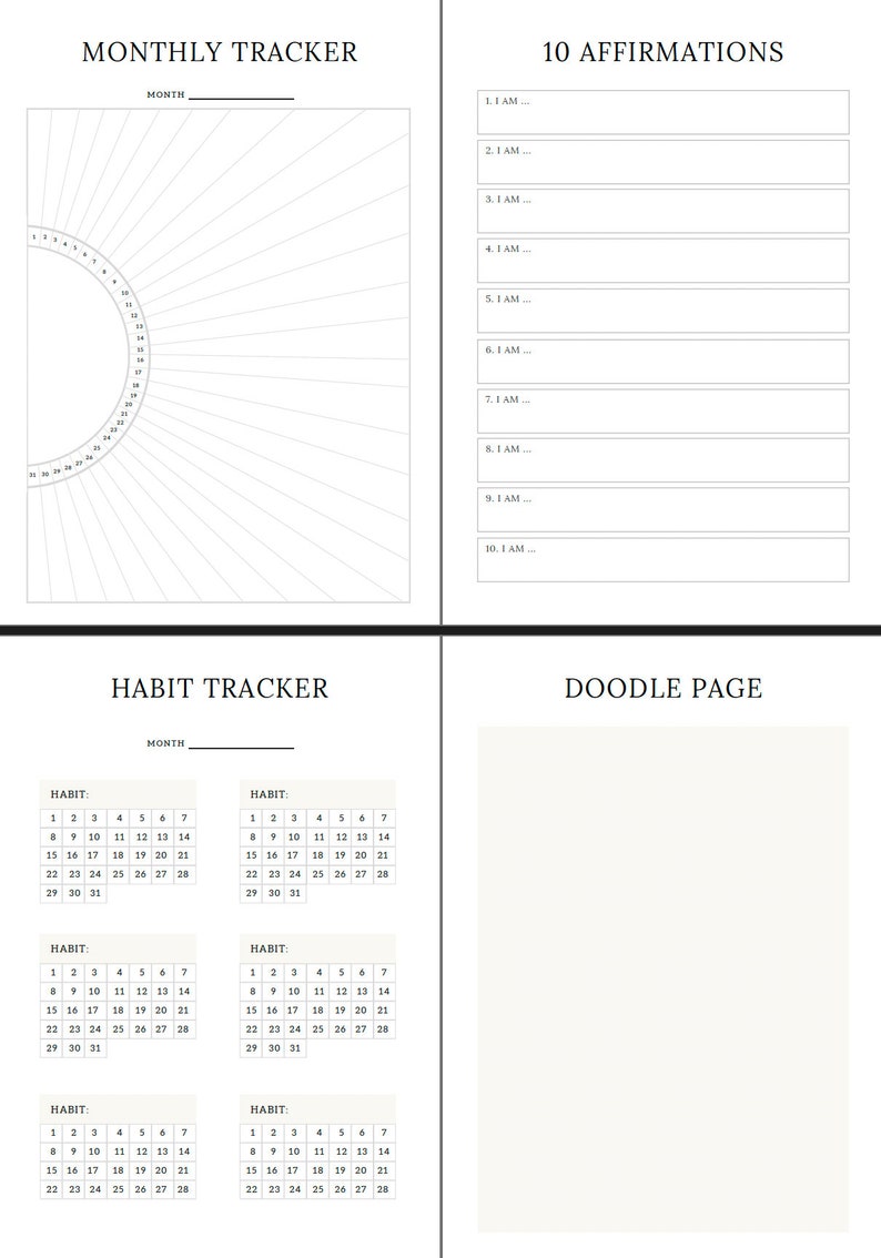 Comprehensive Yoga Journal Template - Pose Tracker, Meditation Log ...
