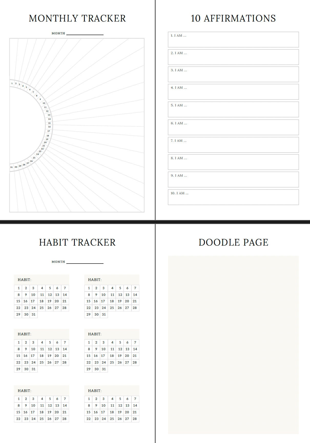 Comprehensive Yoga Journal Template Pose Tracker, Meditation Log, Daily ...