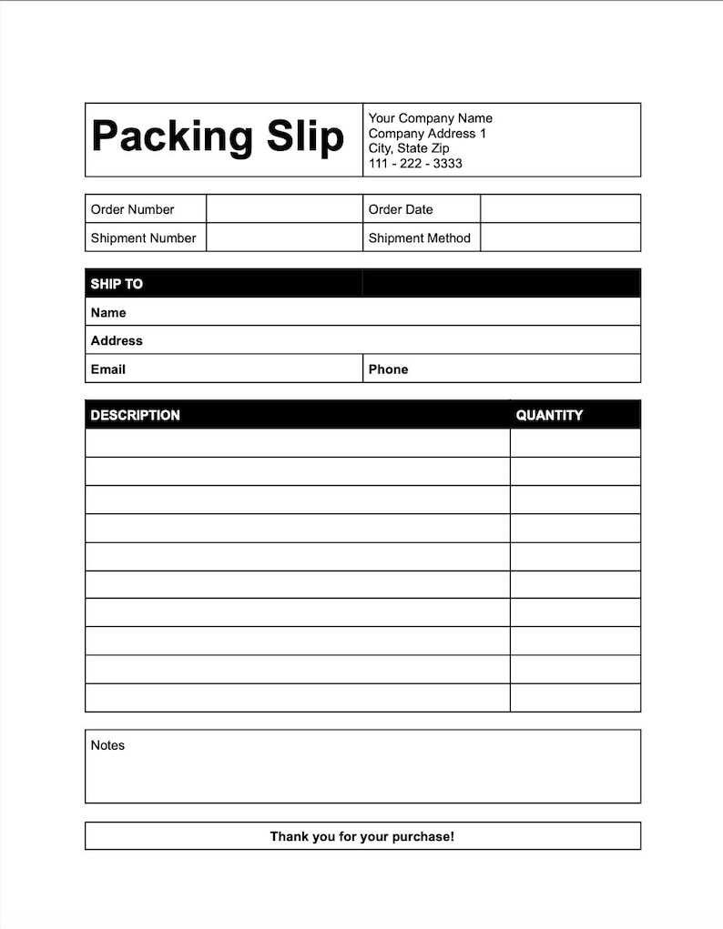 Professional Packing Slip Template – PDF, Google Docs, Microsoft Word ...