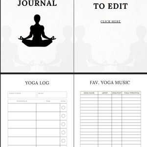 Comprehensive Yoga Journal Template - Pose Tracker, Meditation Log ...
