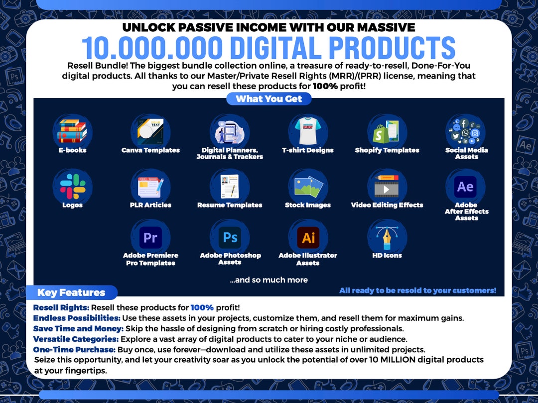 Ultimate Digital Products to Resell, Bundle, 10,000,000+ Digital ...