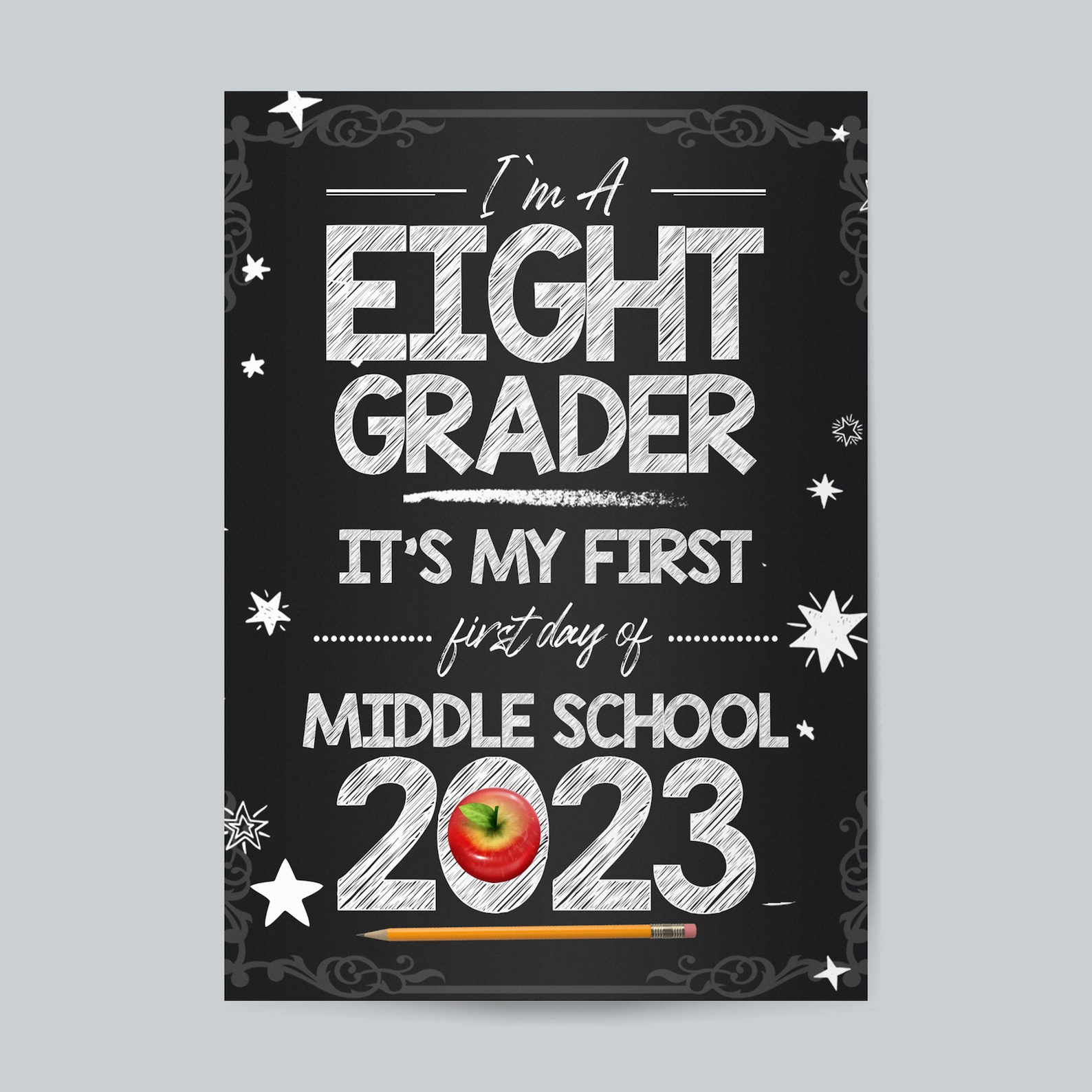 First Day of Eighth Grade Sign First Day of Eighth Grade Sign Class of ...