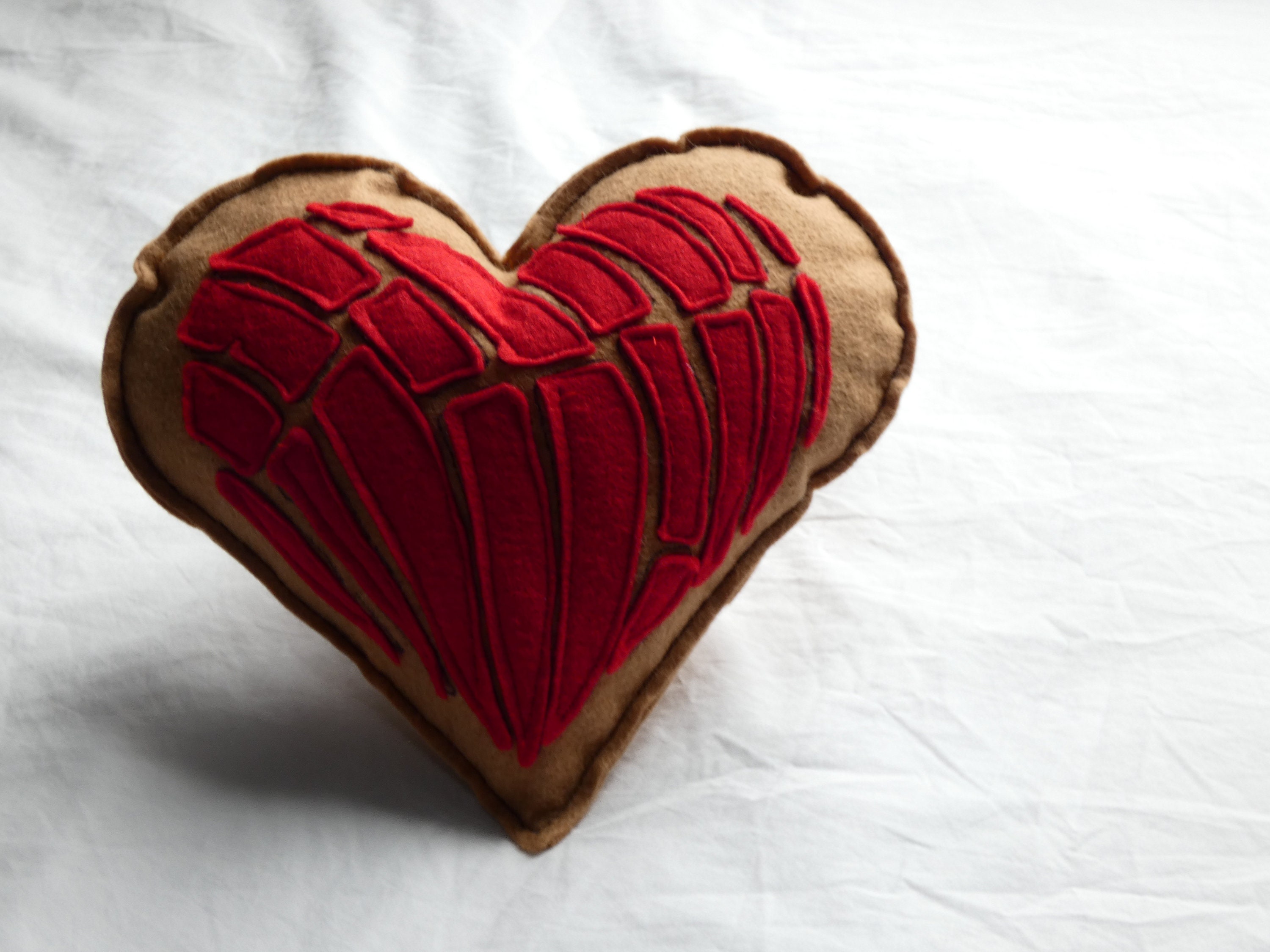 Concha Heart Felt Food Red Heart Pillow Gift for Her | Etsy