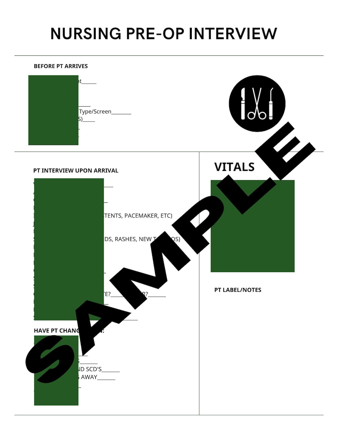 Nurse Pre-op Questions/interview Cheat Sheet for Pre-op Nurses - Etsy