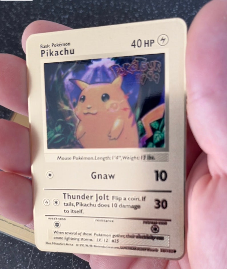 Oro metal Pikachu custom Pokemon card brillante básico Vmax Gx - Etsy ...