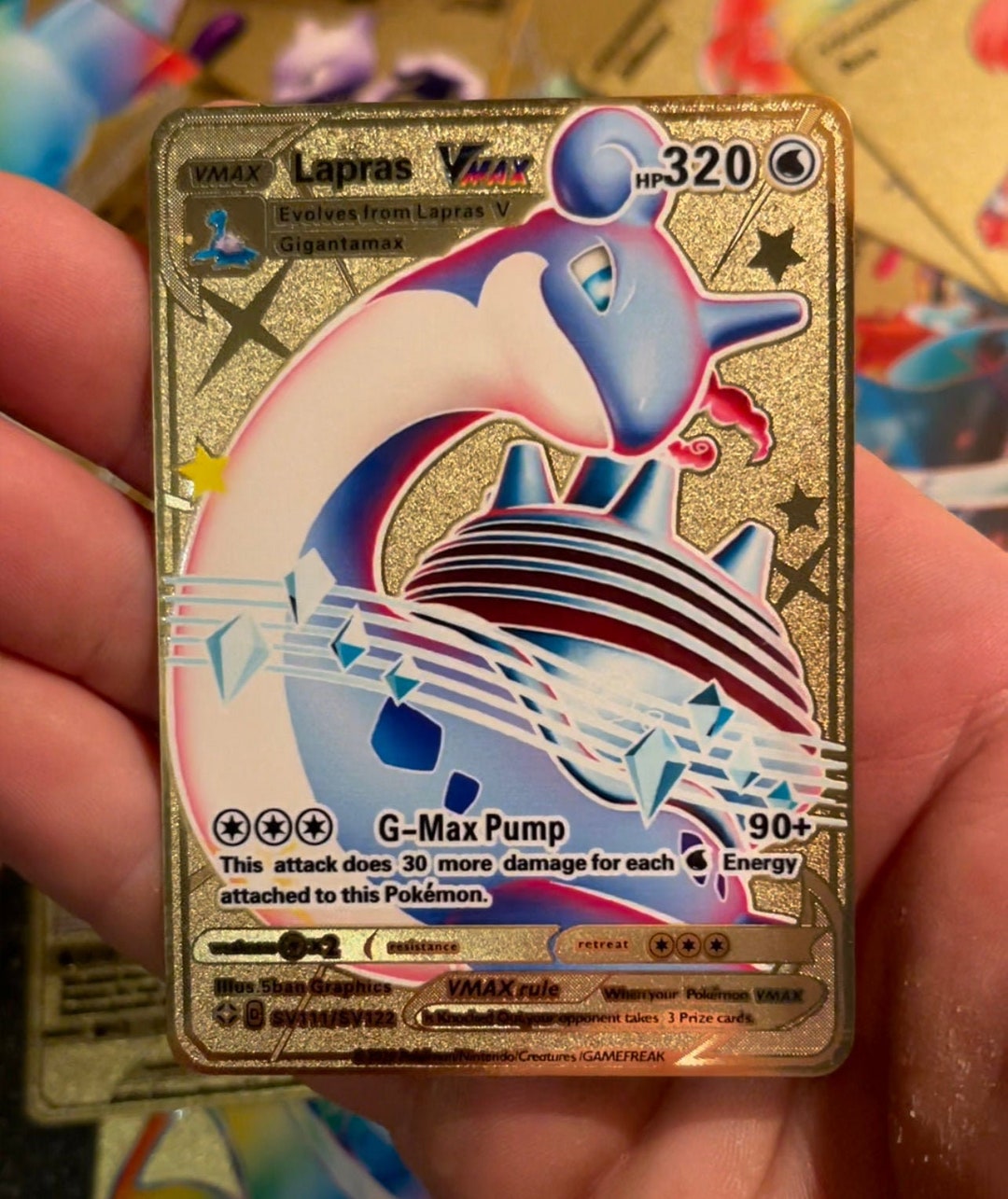 Gold Custom Pokemon Card Lapras Vmax Shiny Ex Gx Shadows Etsy Gold Custom Pokemon Card Lapras Vmax Shiny Ex Gx Shadows Etsy