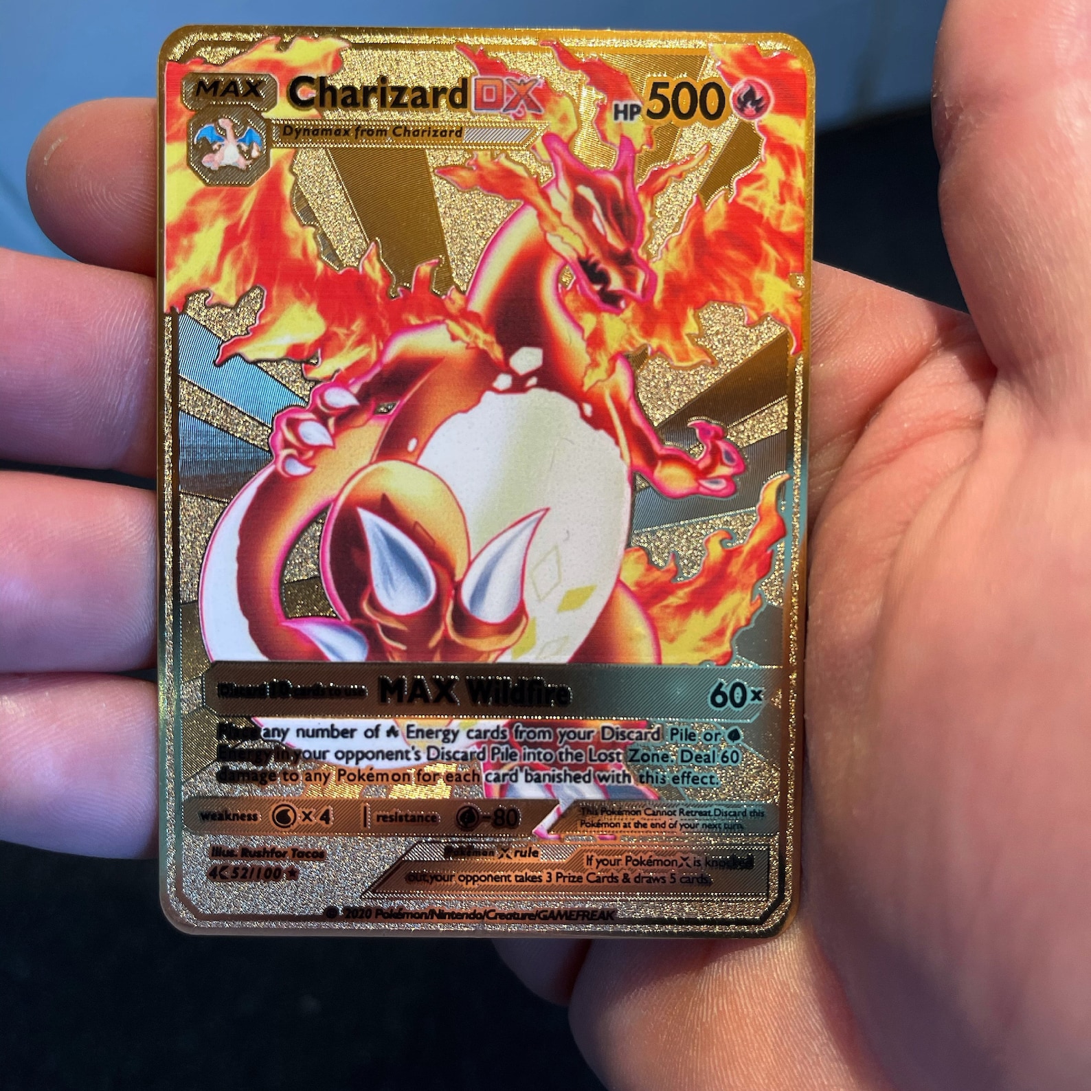Charizard card gold metal pokemon card | Etsy