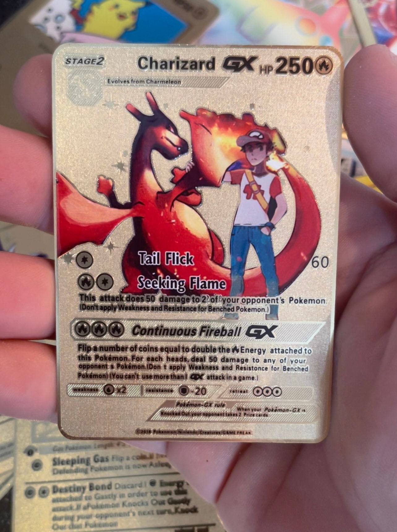 gold-custom-charizard-trainer-pokemon-card-ex-gx-vmax-rare-etsy-uk