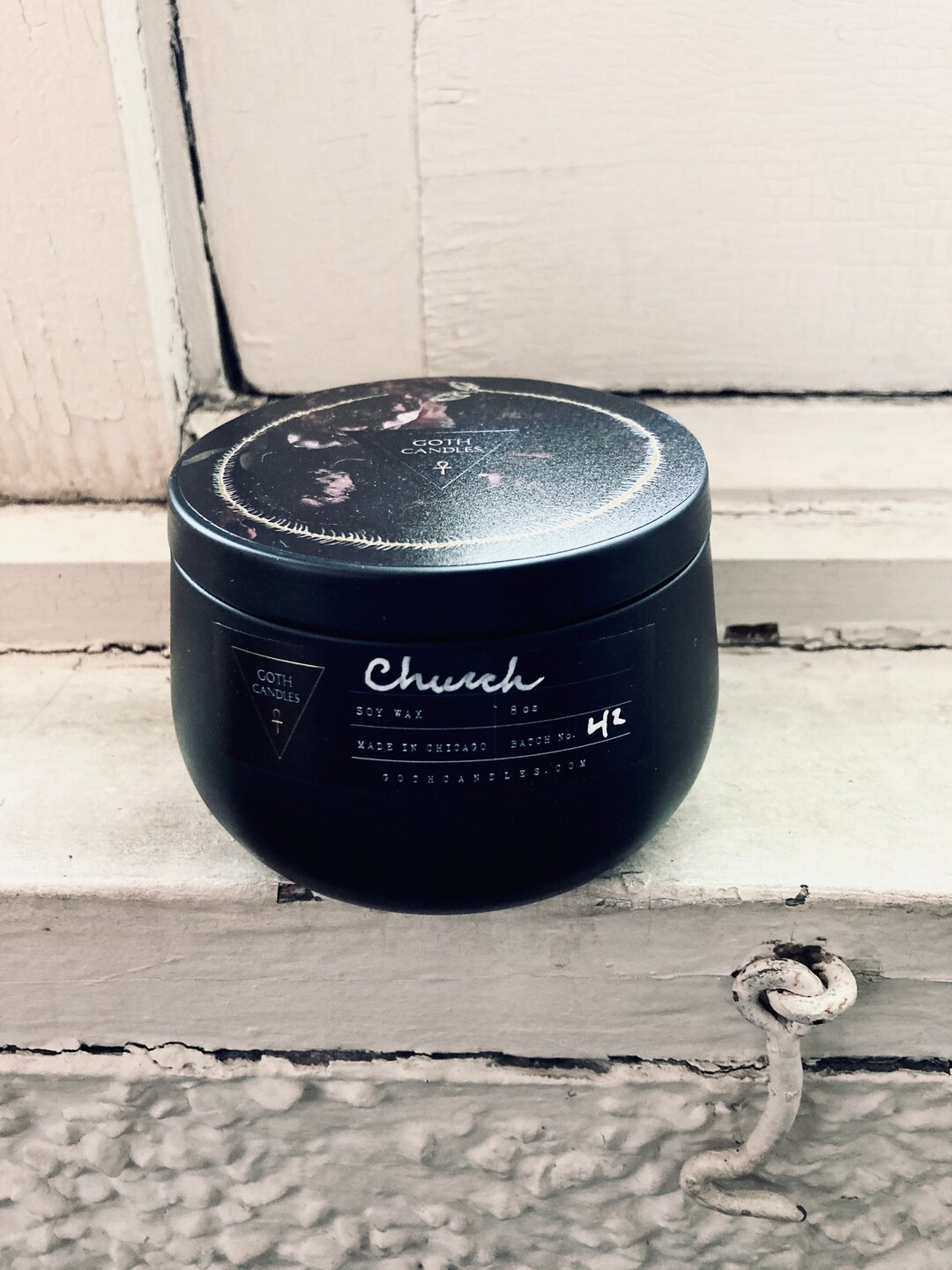 CHURCH | Frankincense and Myrrh Scent | Goth Candles | Black Premium ...