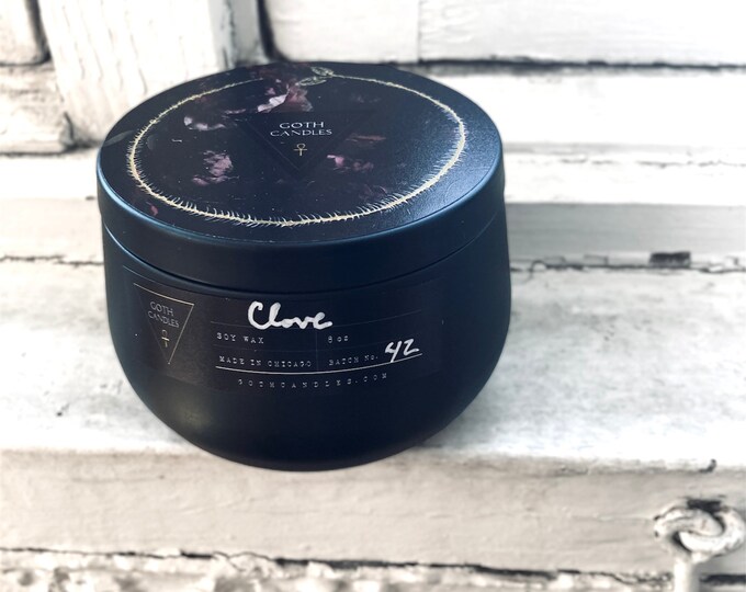 CLOVE | Goth Candles | Premium Soy Wax Black Candle 8 Oz - Etsy