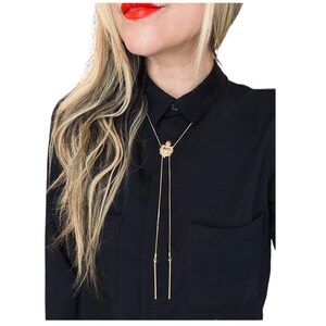 Bolo Sacred Heart 18k Gold Plated Thin Chain Bolo Goth Bolo Tie Heart ...