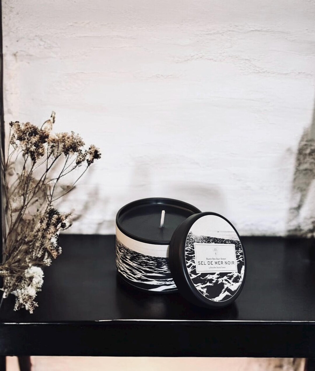 Black Sea Salt Candle: Goth Summer Soy Wax Travel Tin - Etsy