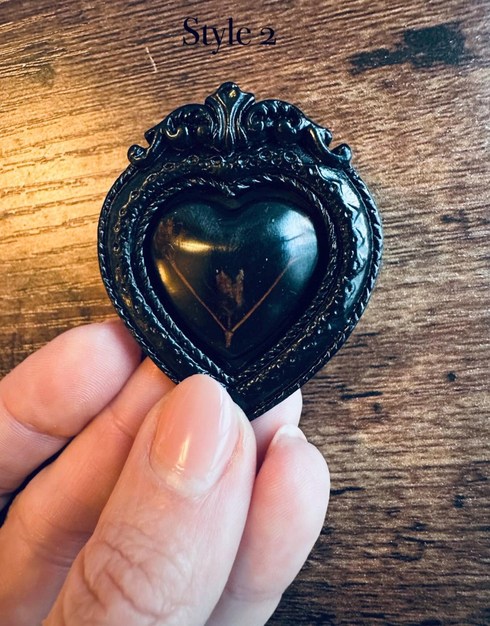 Goth Flower Magnets: Black Epoxy Resin, Valentines Dried Flowers Hand ...