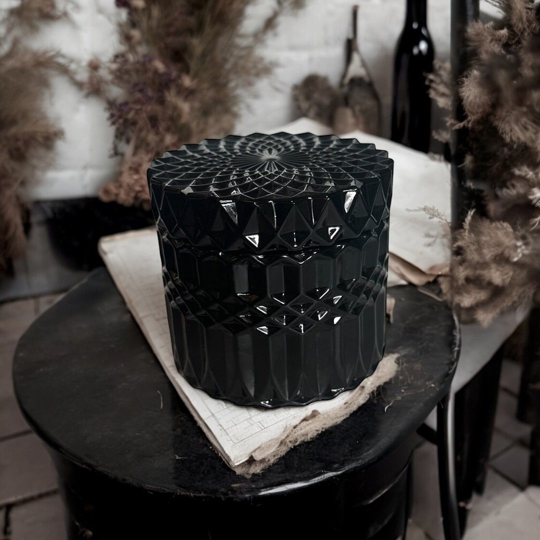 Black Sea Salt Soy Candle: Goth Home Decor, Victorian Vessel - Etsy