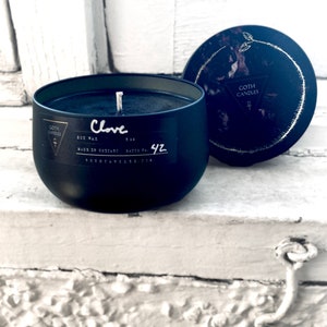 CLOVE | Goth Candles | Premium Soy Wax Black Candle 8 Oz - Etsy