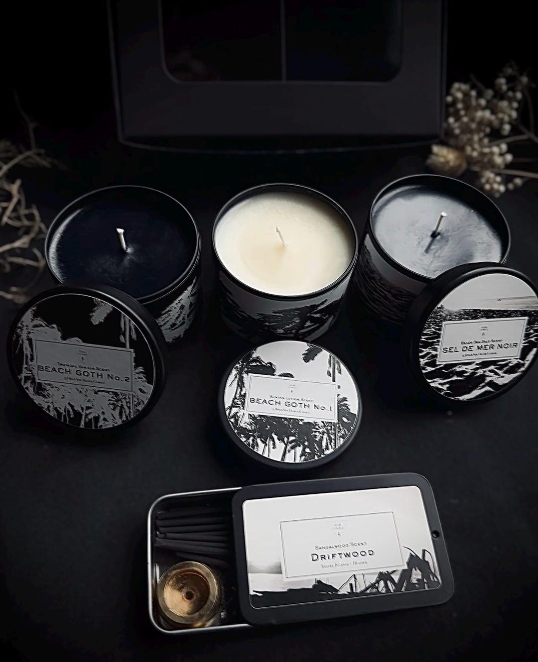 Goth Summer Candles & Incense Travel Set: Beachy Suntan, Sea Salt ...